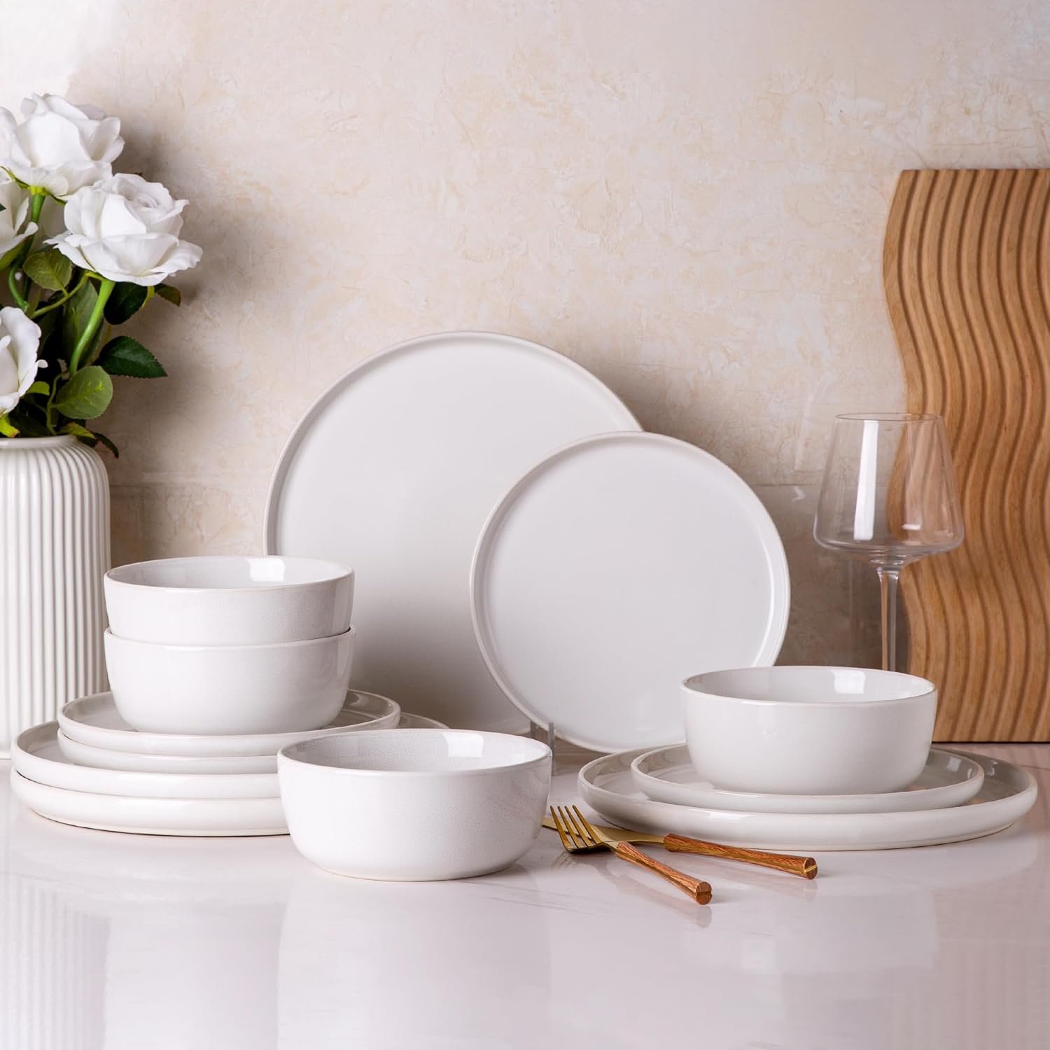 XTADW009 Dinnerware Set - Reactive White – Liling Ceramics
