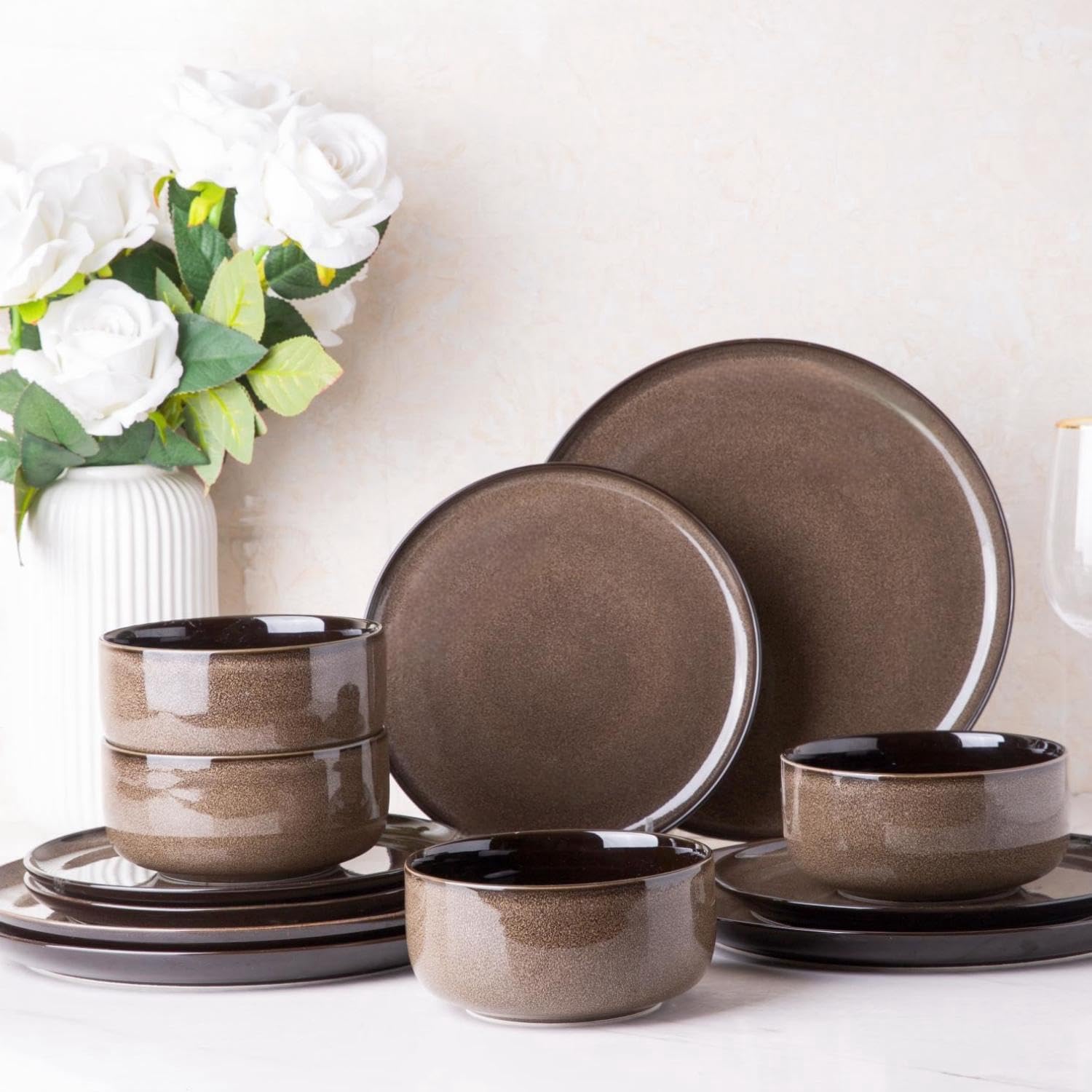 SLUDW011 Dinnerware Set - Chestnut – Liling Ceramics